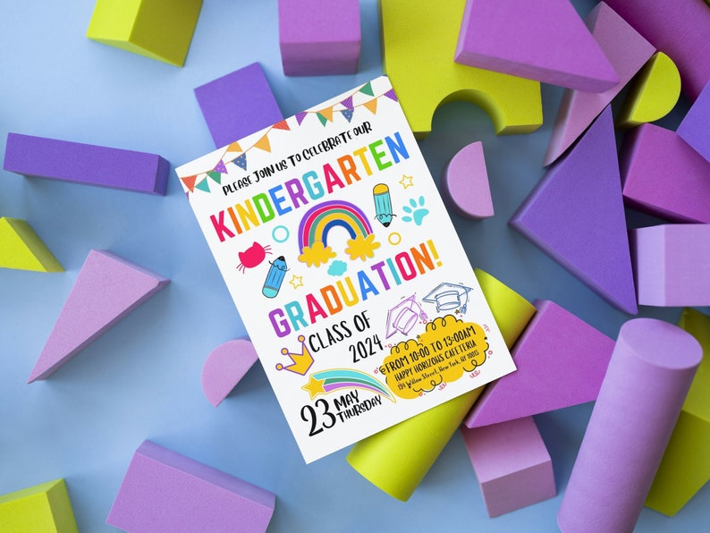 Kindergarten Graduation Party Invitation Class of 2024 Preschool ...