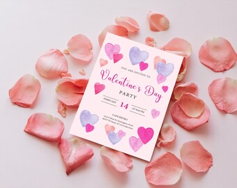 Editable Valentines Day Dinner Party Invitation Instant Download Canva ...