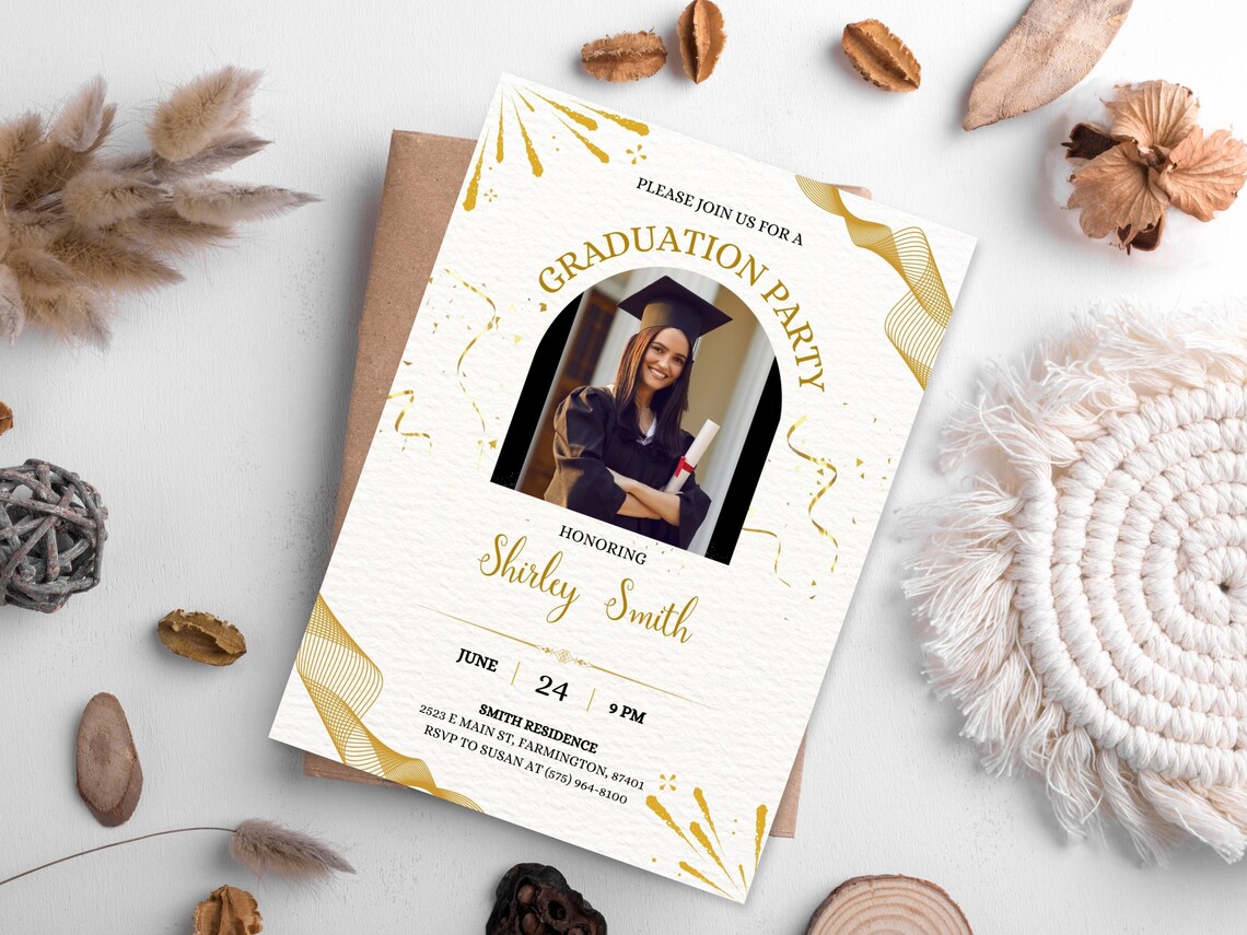 Editable Graduation Party Invitation With Photo Class of 2024 Instant ...