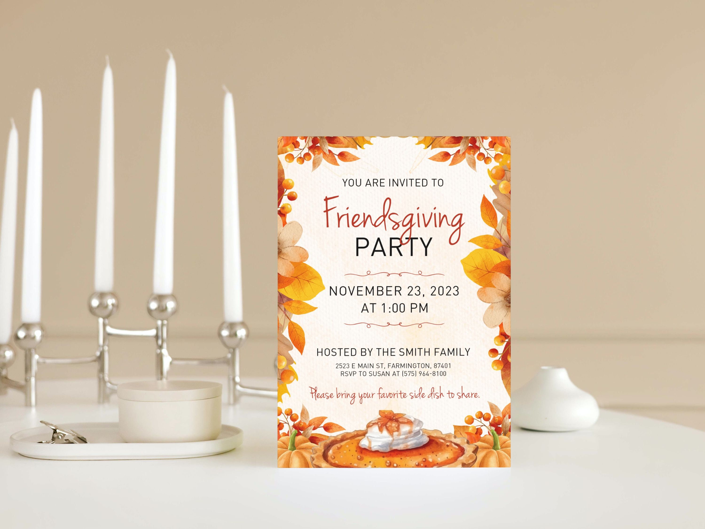 Printable Friendsgiving Party Invitation Editable Template - Etsy