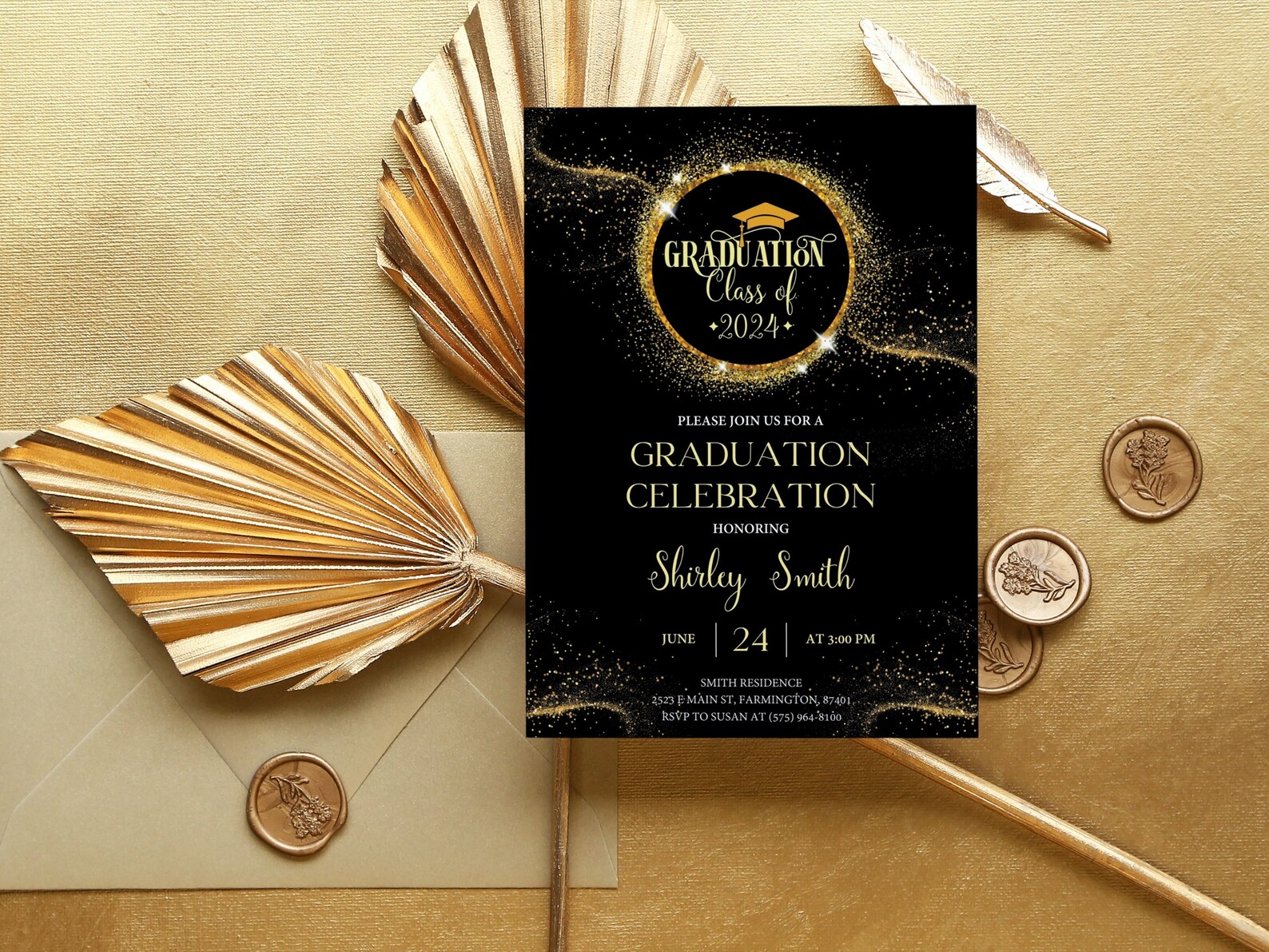 Editable Graduation Party Invitation With Photo Class of 2024 Instant ...