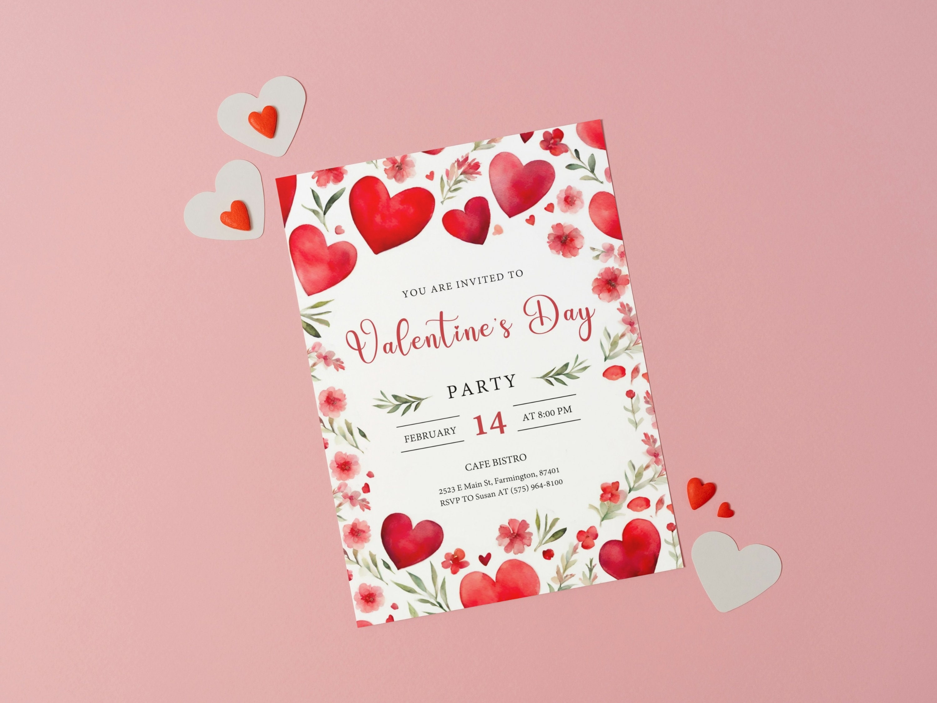 Editable Valentines Day Dinner Party Invitation | Instant Download ...