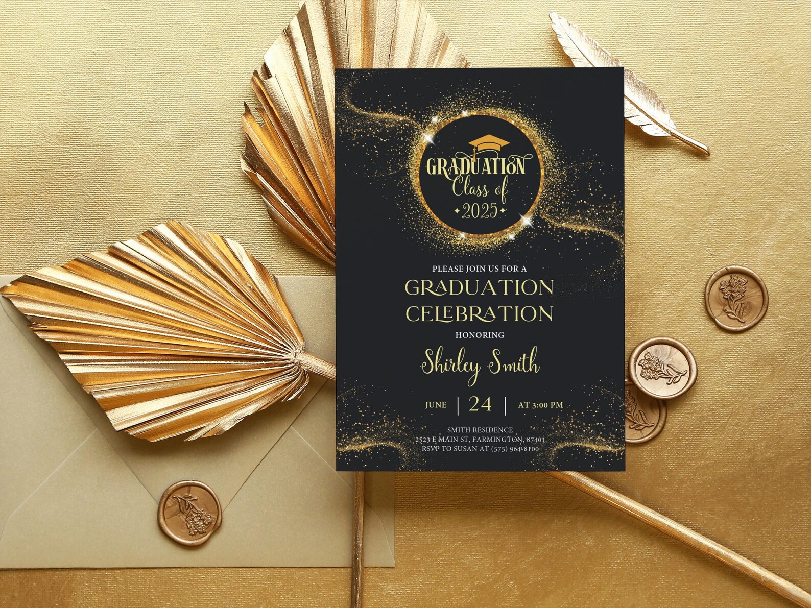Editable Graduation Party Invitation With Photo Class of 2025 | Instant ...