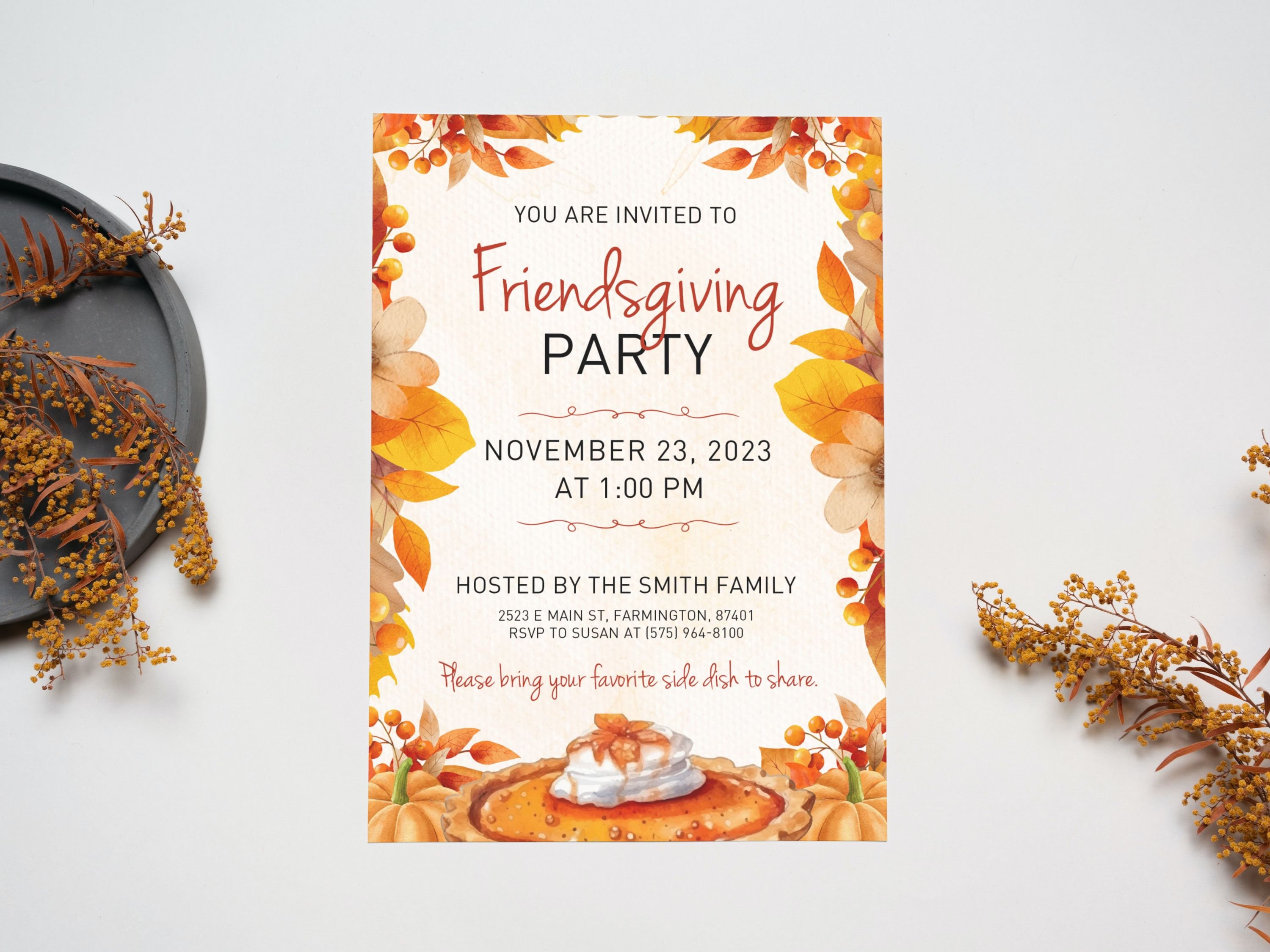 Printable Friendsgiving Party Invitation Editable Template - Etsy