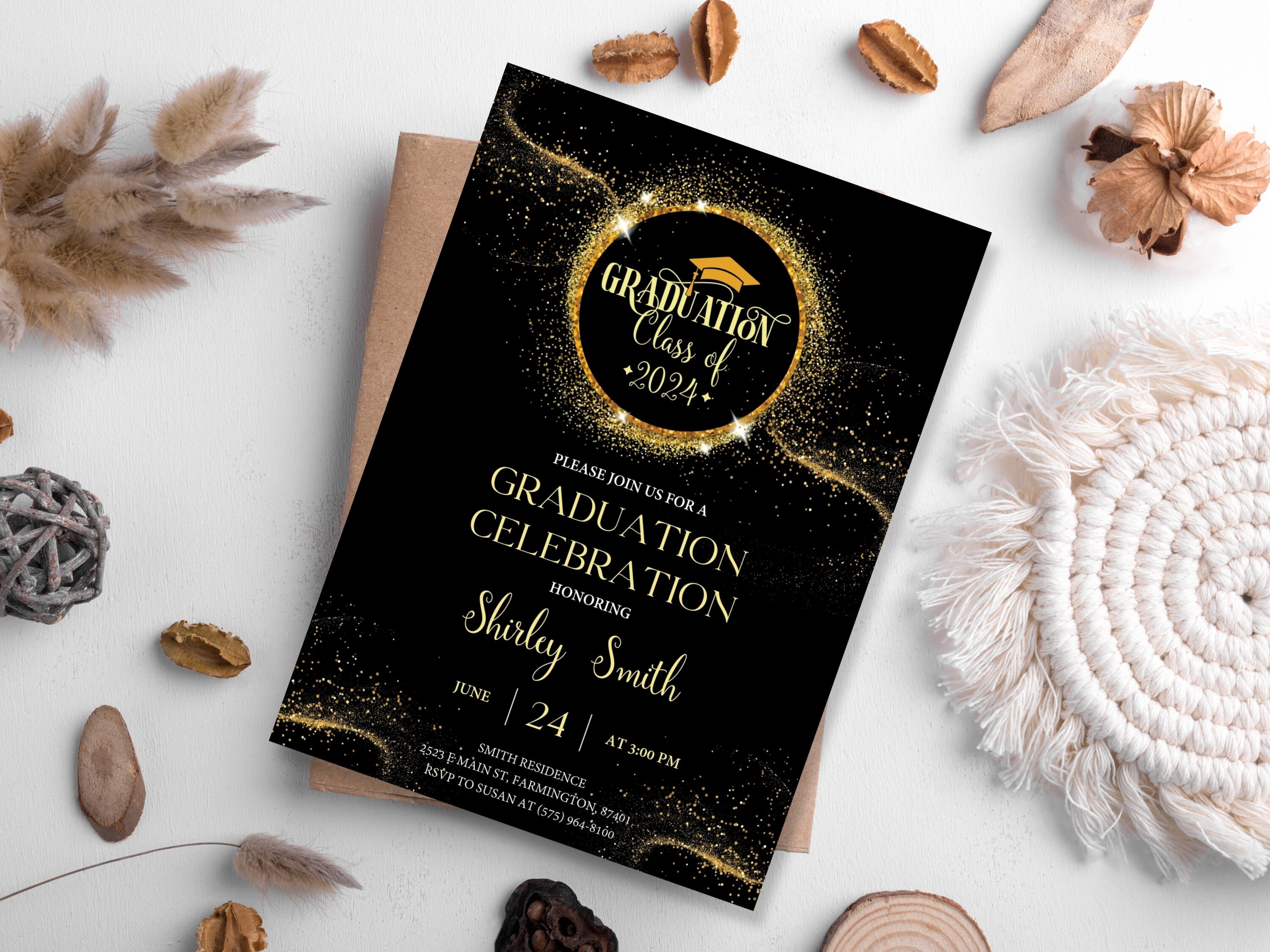 Editable Graduation Party Invitation With Photo Class of 2024 Instant ...