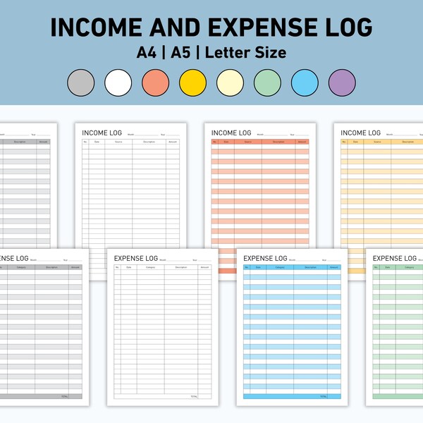 Income and Expense Tracker - Etsy