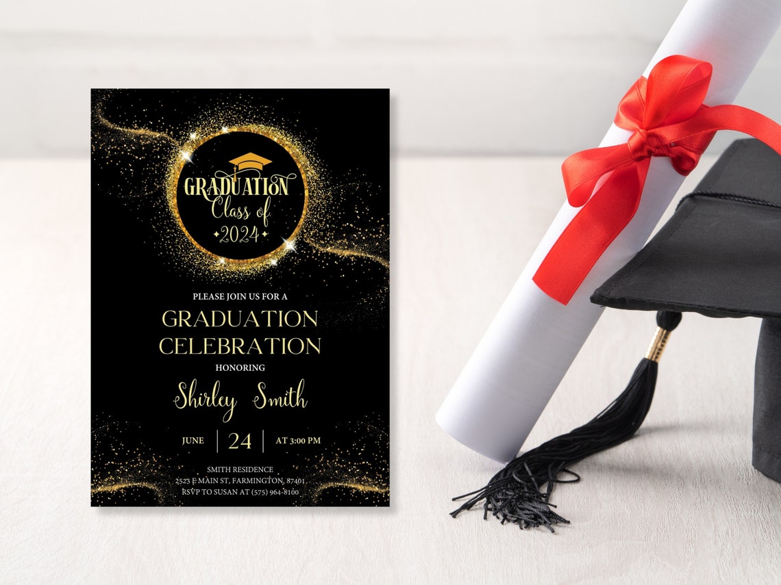 Editable Graduation Party Invitation With Photo Class of 2024 Instant ...