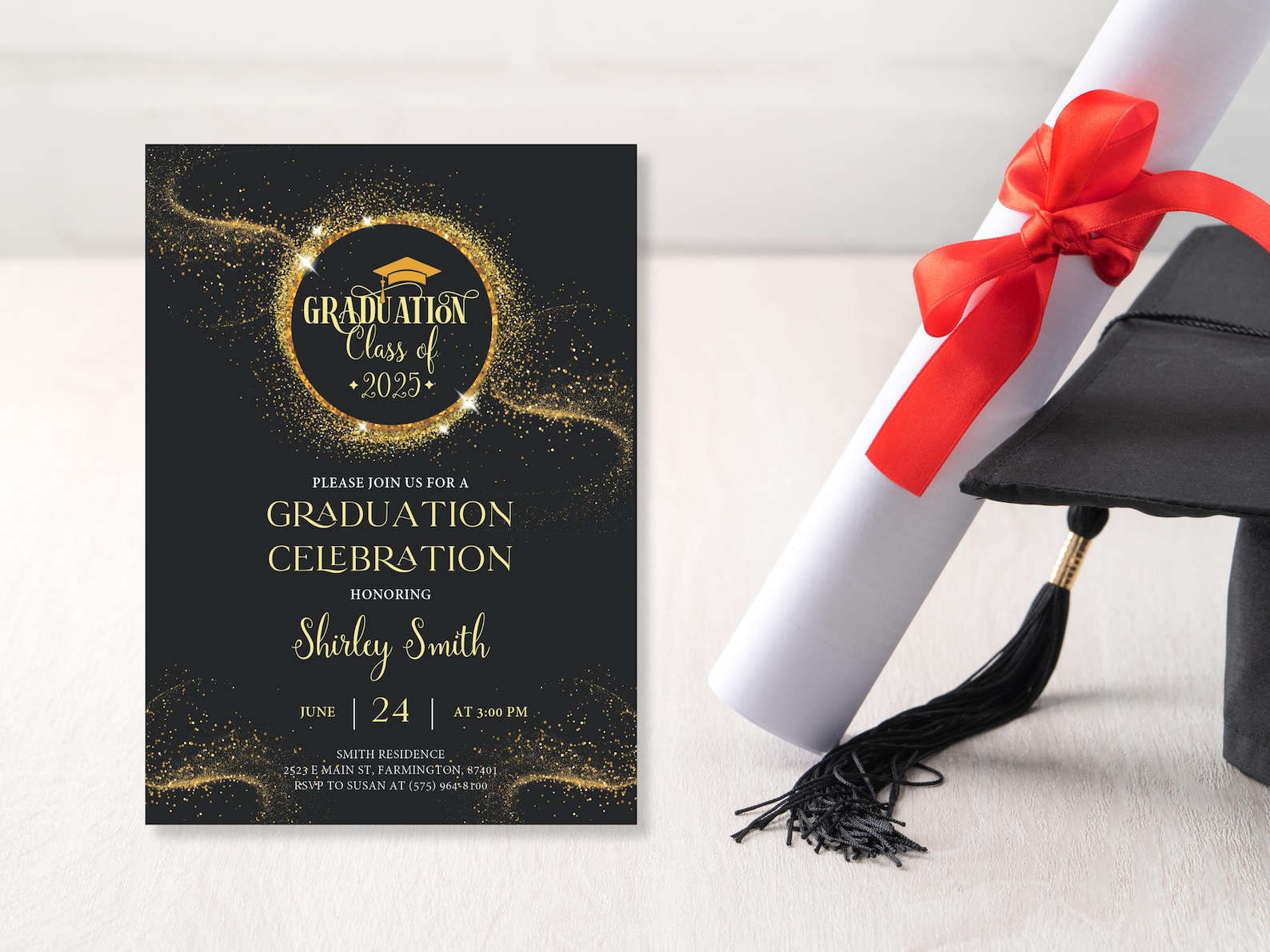 Editable Graduation Party Invitation With Photo Class of 2025 | Instant ...