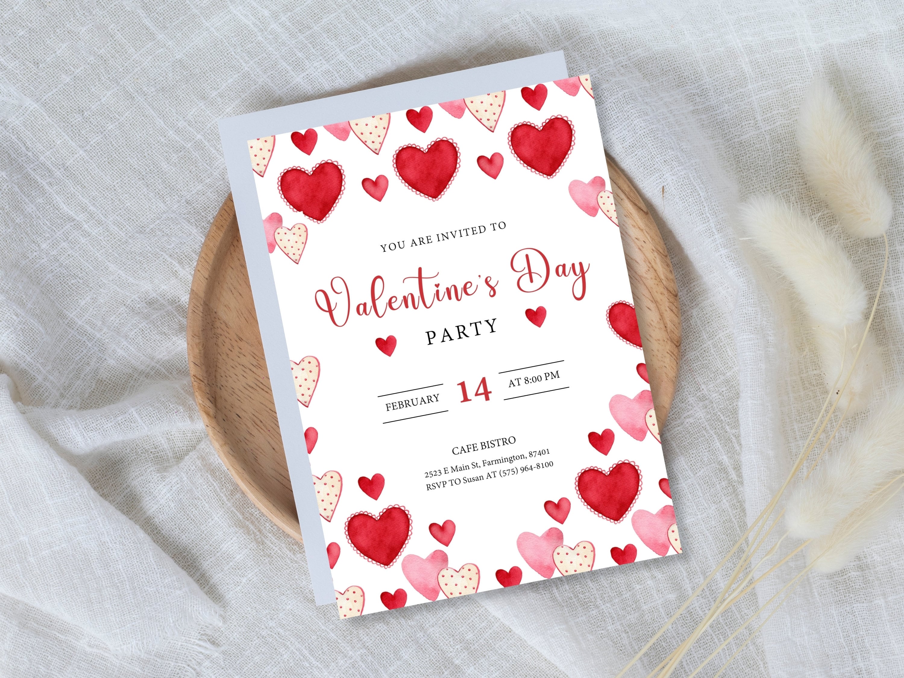 Editable Valentines Day Dinner Party Invitation Instant Download Canva ...