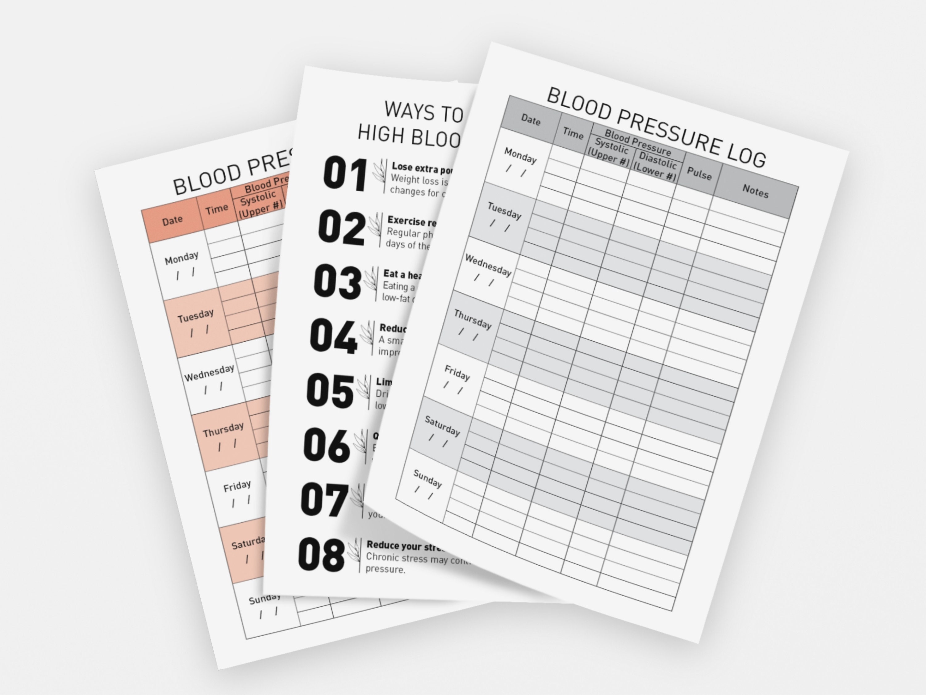 Blood Pressure Tracker Log Printables, Medical Record Organizer, A5 PDF ...
