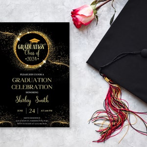 Editable Graduation Party Invitation With Photo Class of 2024 Instant ...