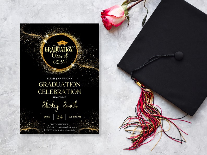 Editable Graduation Party Invitation With Photo Class of 2024 Instant ...