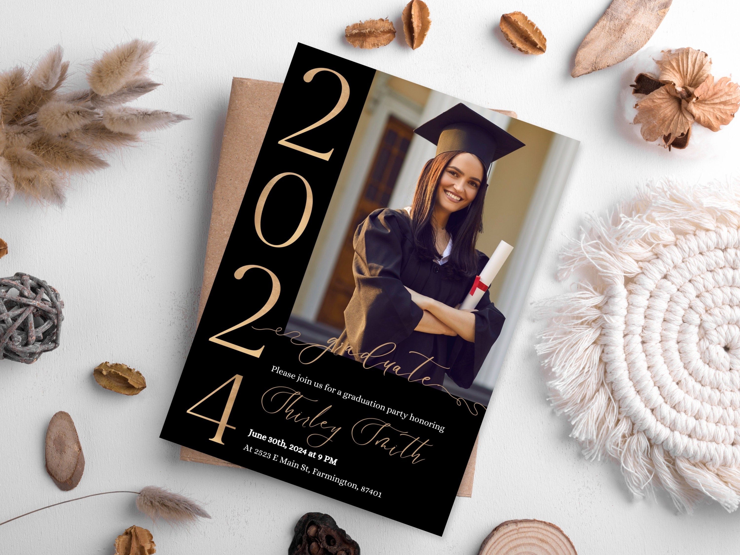 Senior Announcement Card Class of 2024, College Graduation Party ...