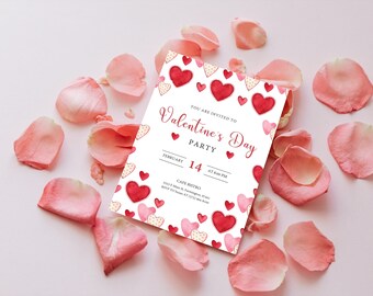 Editable Valentines Day Dinner Party Invitation Instant Download Canva ...