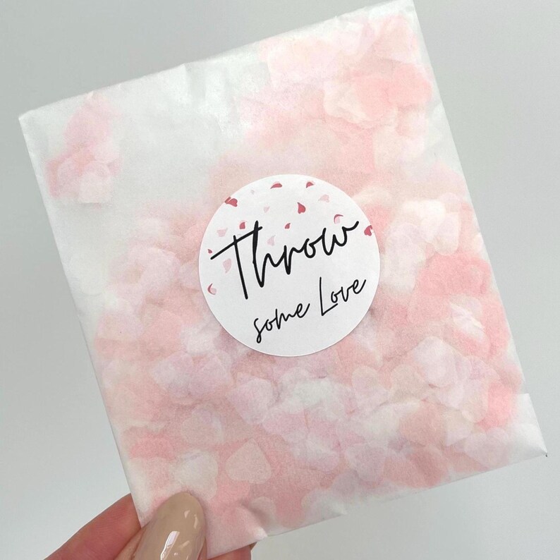 Hand-cut Heart Confetti: Biodegradable Tissue Paper Wedding Decor, Pink ...
