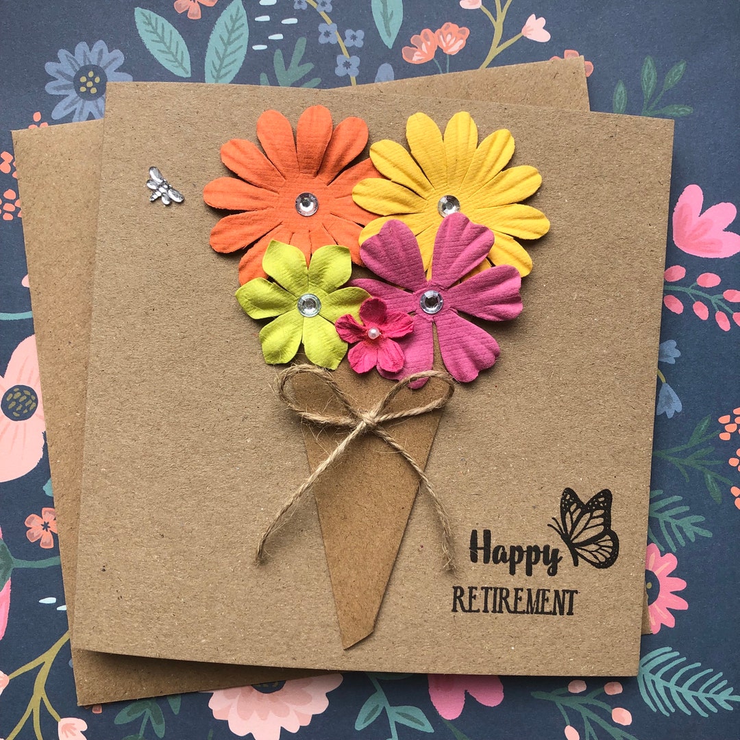 Handmade Happy Retirement Flower Card/retirement Card/retirement ...