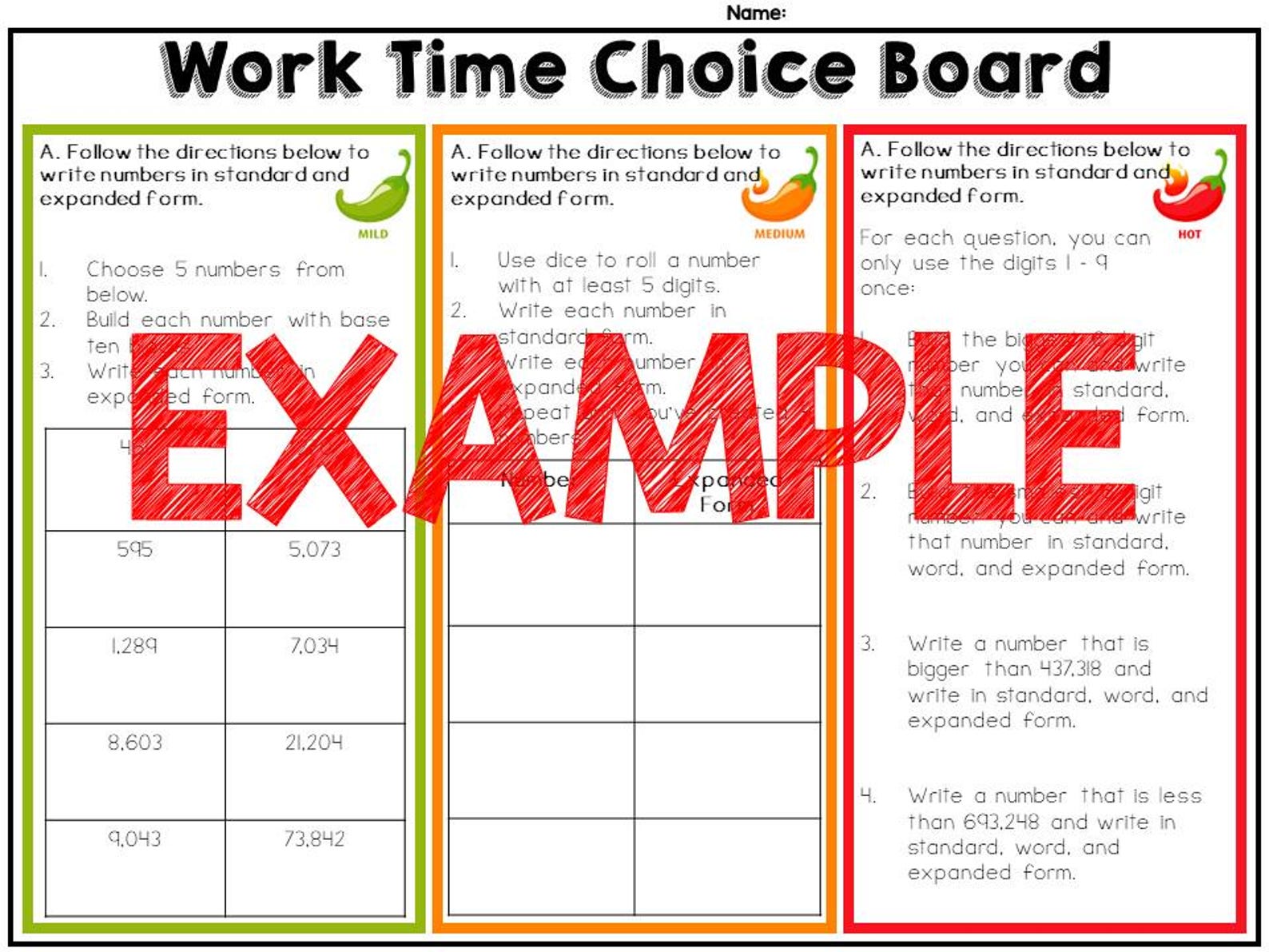 Georgia Math Standards - Choice Boards - 4th Grade - Etsy