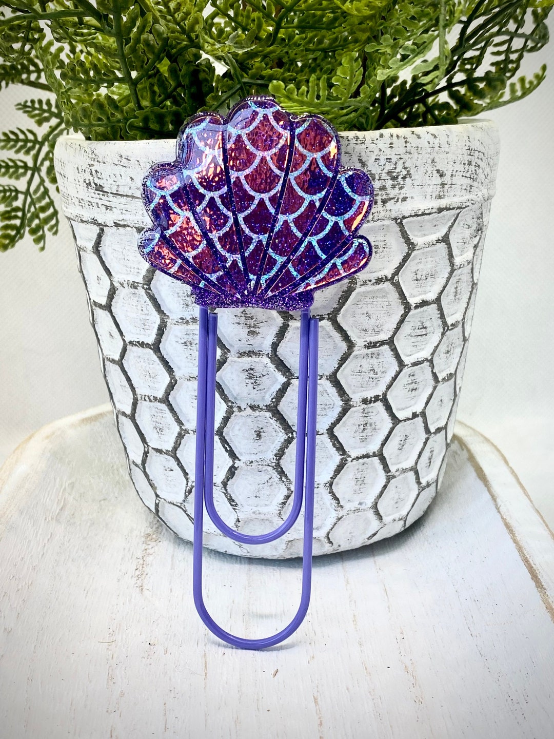 Shell Bookmark, Clam Paperclip Bookmark, Bookmark, Planner Accessories ...