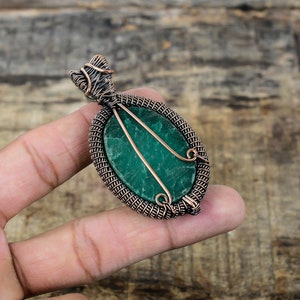 Emerald Pendant Copper Wire Wrapped Pendant Emerald Gemstone Pendant ...