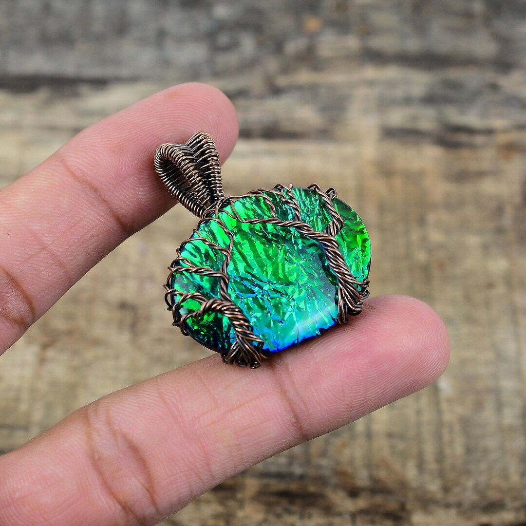 Double Tree of Life Australian Triplet Opal Pendant Copper Wire Wrapped ...