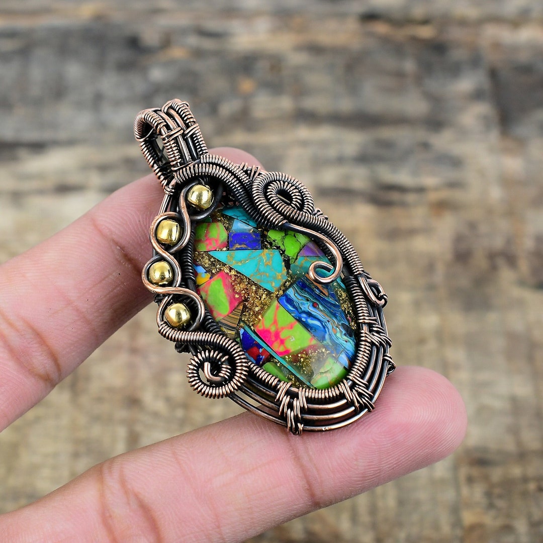 Fiesta Kingman Pendant Copper Wire Wrapped Pendant Fiesta Kingman ...