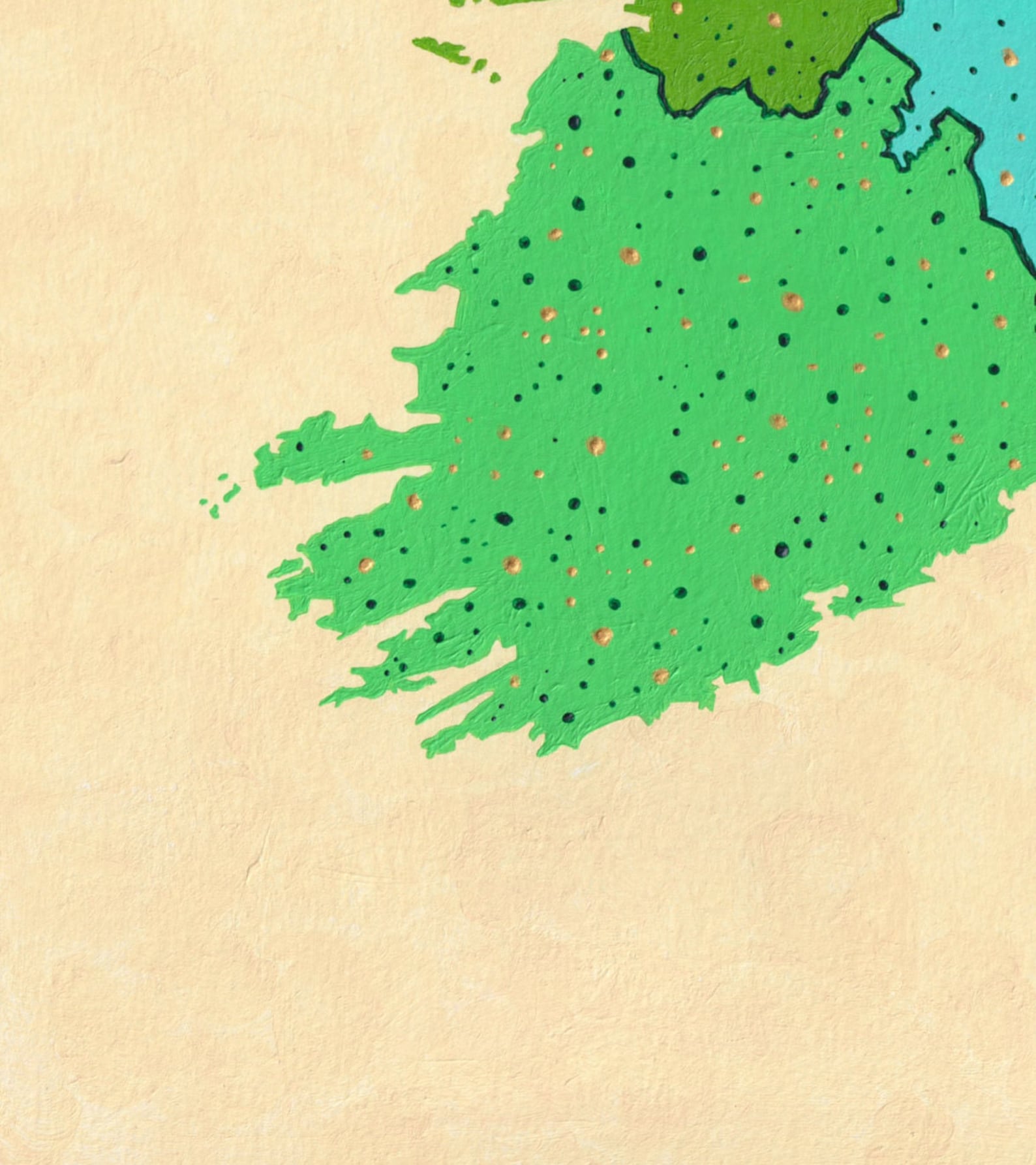 Green Ireland Map - Dots - Made With Acrylic - Etsy