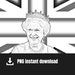 Queen Elizabeth II PNG Queen of England - Etsy