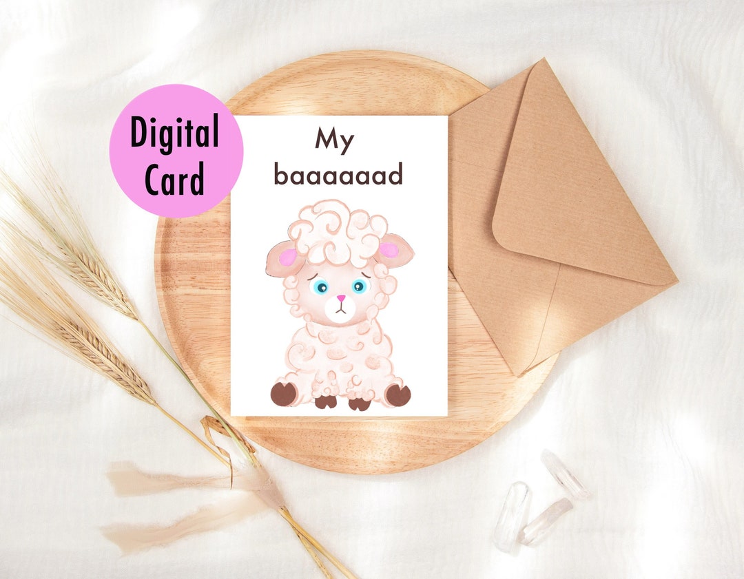 My Bad Card, Funny Apology Card, Digital Funny Card, Printable Funny ...
