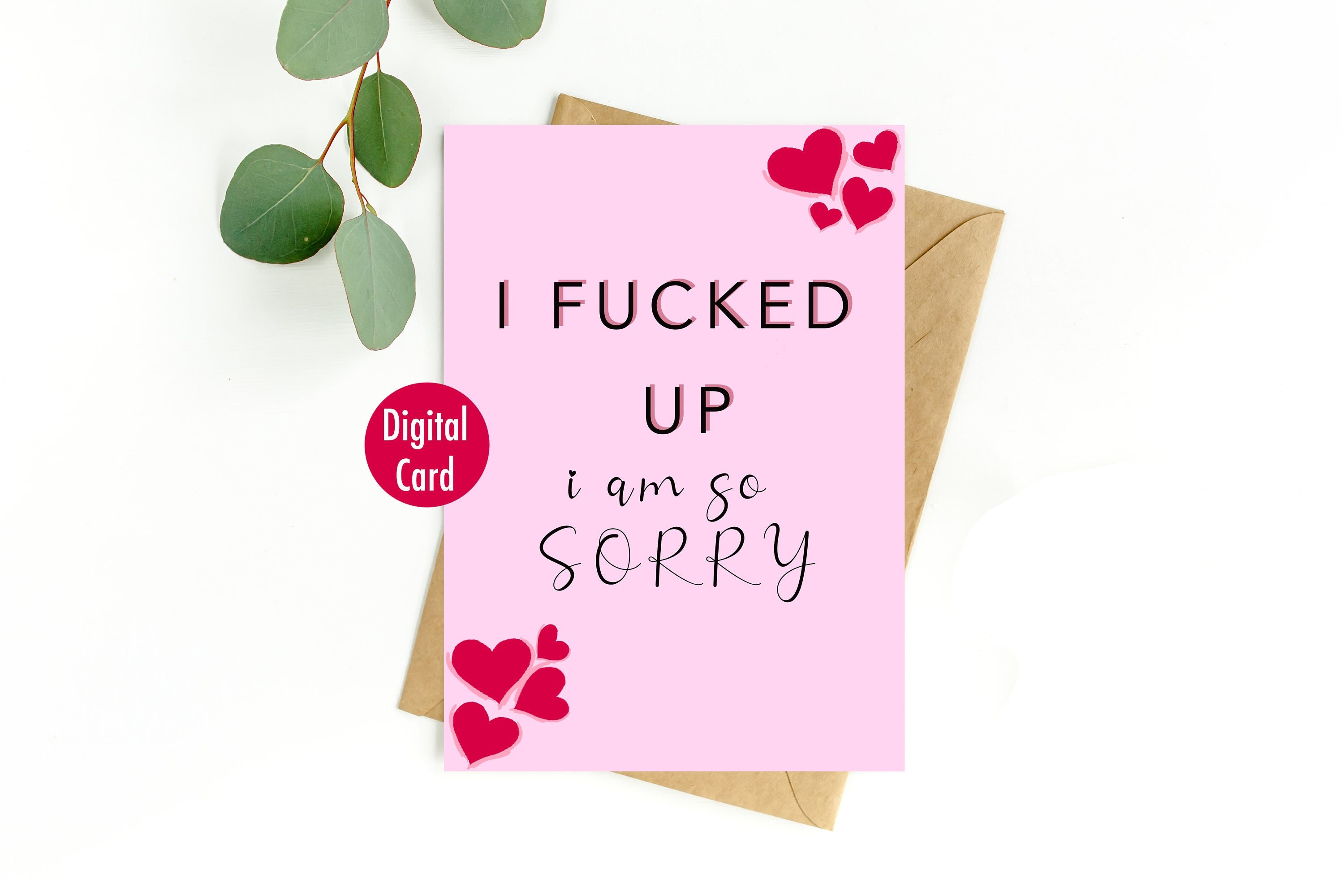 I'm Sorry Digital Card, Apology Card, Digital Funny Card, Printable ...