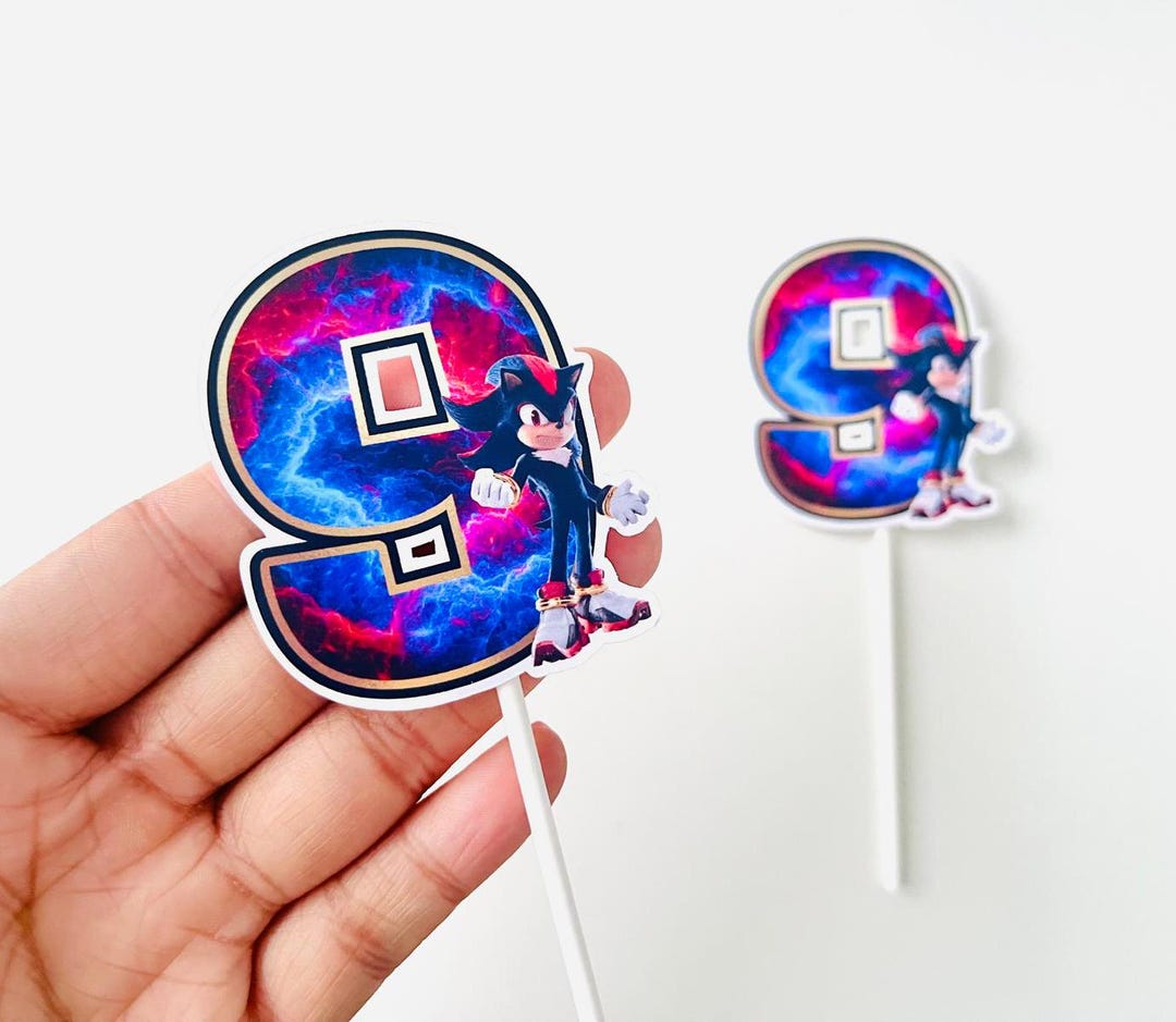 Sonic Shadow Cupcake Toppers, Sonic Shadow Birthday, Sonic Shadow ...