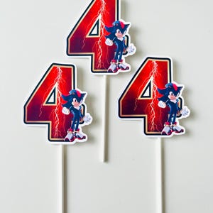 Sonic Shadow Cupcake Toppers, Sonic Shadow Birthday, Sonic Shadow ...