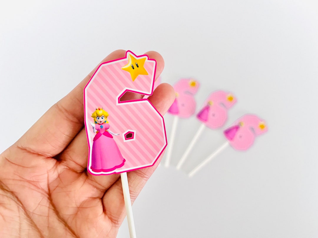 Princess Peach Cupcake Toppers, Princess Peach Birthday, Princess Peach ...