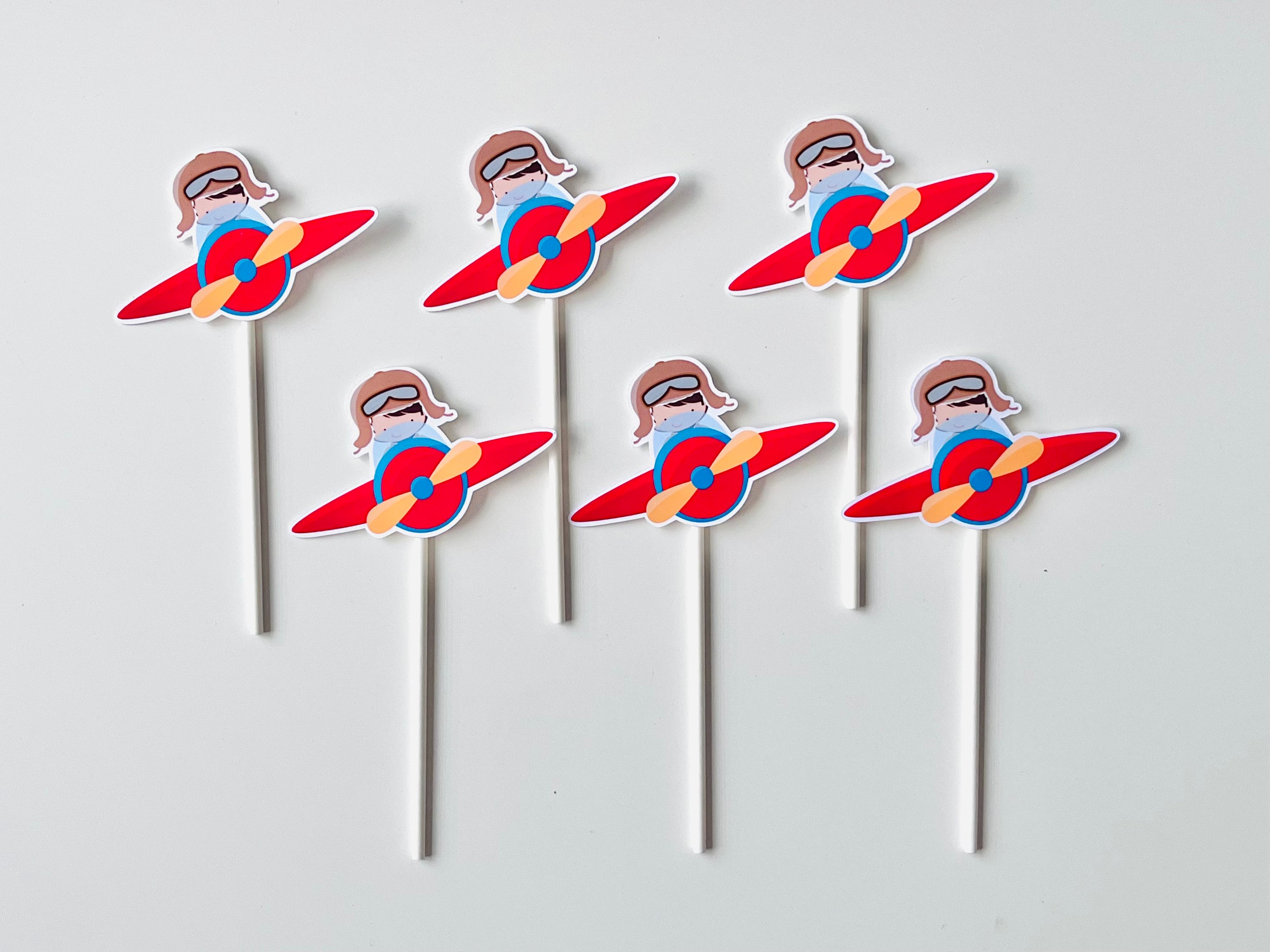 Aviator Cupcake Topper, Pilot Cupcake Topper, Airplane Cupcake Topper ...