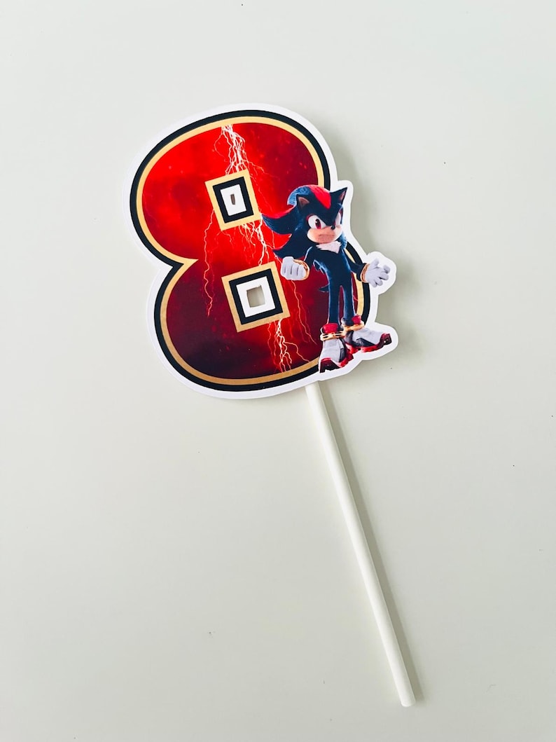 Sonic Shadow Cupcake Toppers, Sonic Shadow Birthday, Sonic Shadow ...