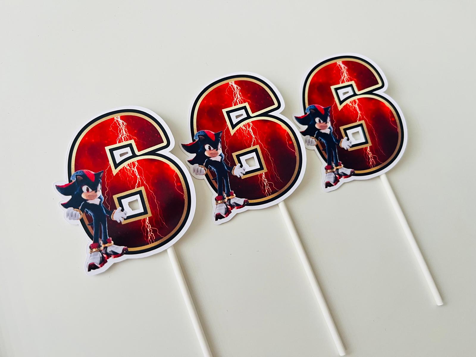 Sonic Shadow Cupcake Toppers, Sonic Shadow Birthday, Sonic Shadow ...
