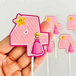 Princess Peach Cupcake Toppers, Princess Peach Birthday, Princess Peach ...