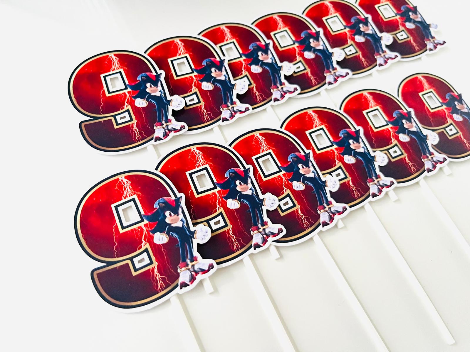 Sonic Shadow Cupcake Toppers, Sonic Shadow Birthday, Sonic Shadow ...