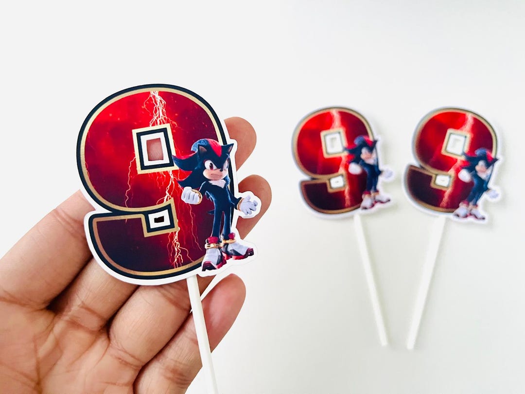 Sonic Shadow Cupcake Toppers, Sonic Shadow Birthday, Sonic Shadow ...