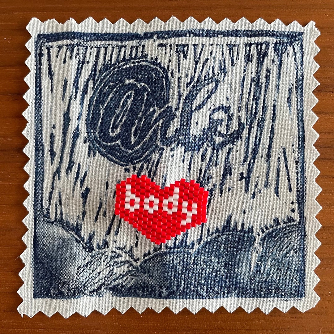 Message Brooch body Red Heart in Hand-woven Beads - Etsy