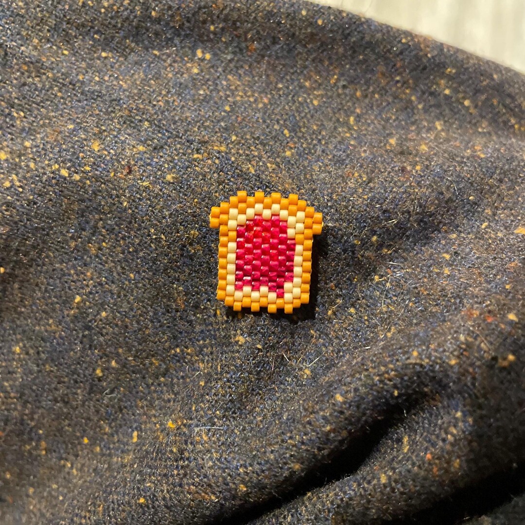 Broche Jam on toast en perles tissée main - Etsy France