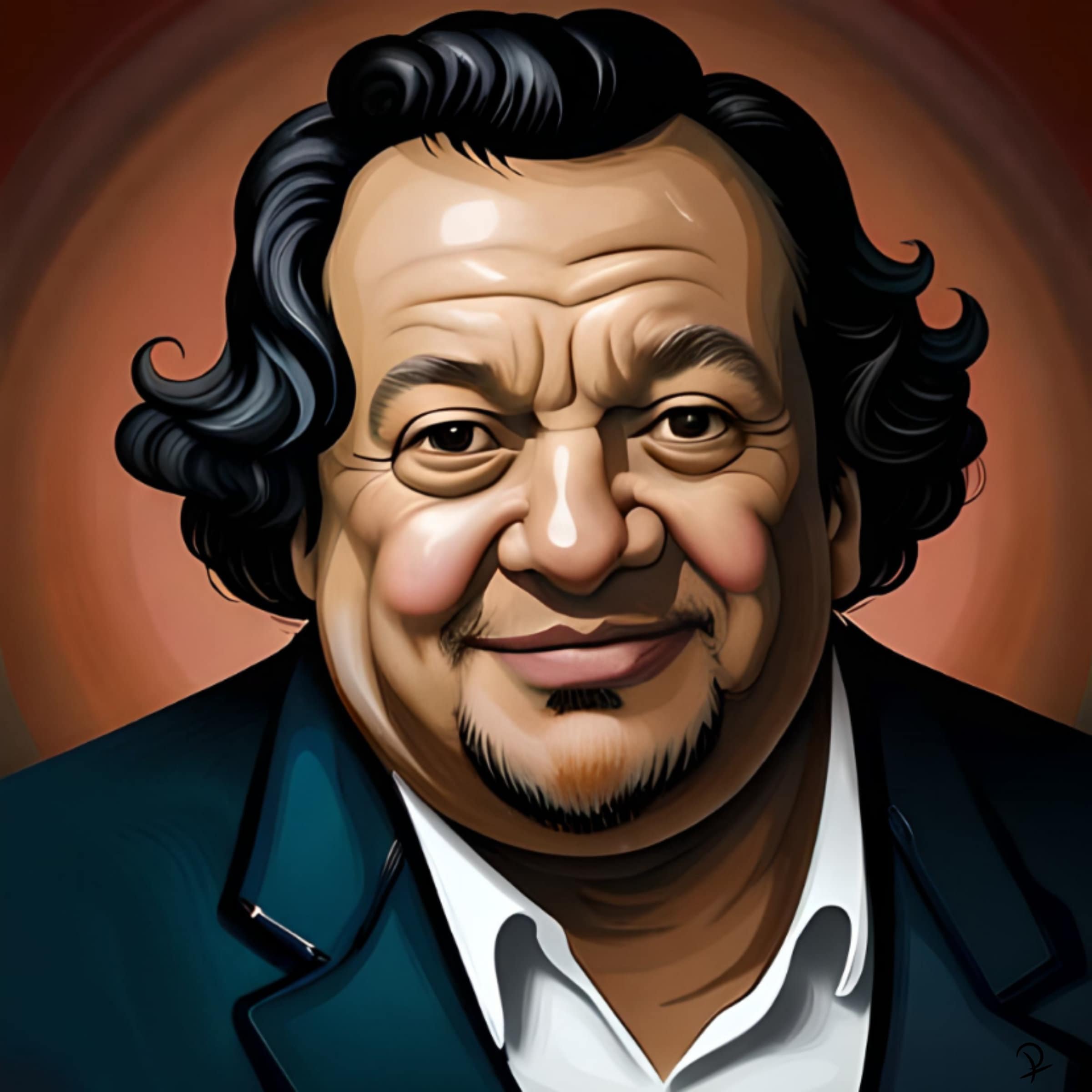 A Smiling Diego Rivera Painted in Diego Rivera Style - Etsy