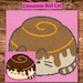 Strawberry Cinnamon Roll Cat C2C Crochet Blanket Pattern & Graph, Cat ...