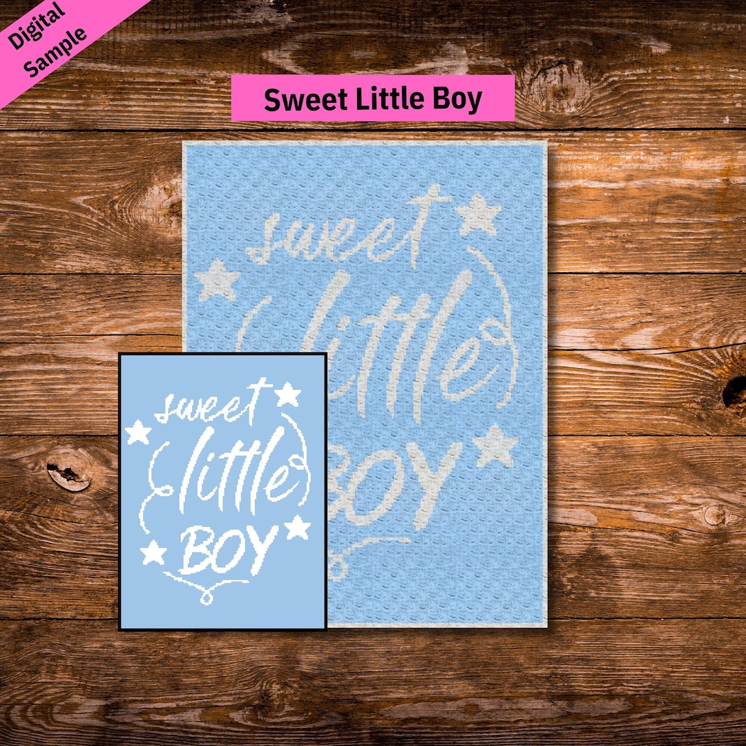 Sweet Little Boy C2C Crochet Blanket Pattern & Graph, Corner to Corner ...