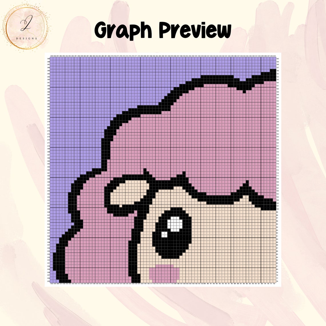 Kawaii Pink Sheep C2C Crochet Blanket Pattern & Graph, Crochet Baby ...