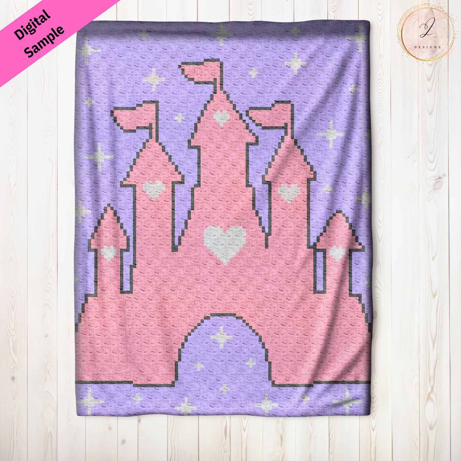 Princess Castle C2C Crochet Blanket Pattern & Graph, Princess Crochet ...