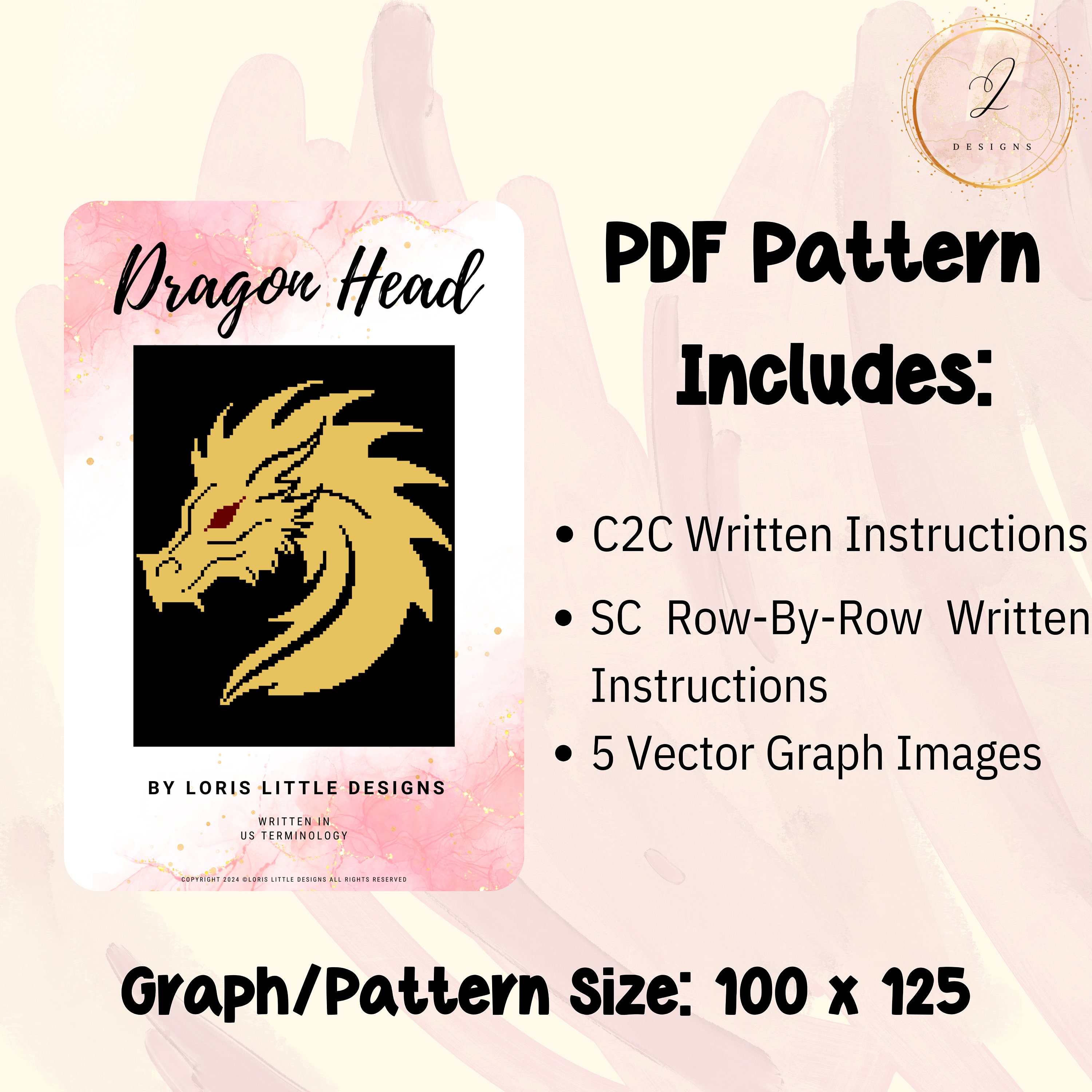 Dragon Head C2C Crochet Blanket Pattern (PDF) - Etsy
