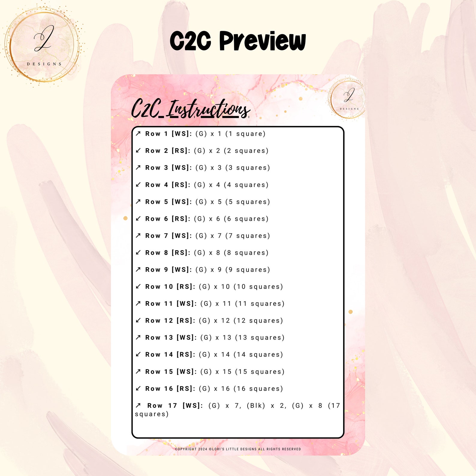 Kawaii Blue Dinosaur C2C Crochet Blanket Pattern & Graph, Dinosaur ...