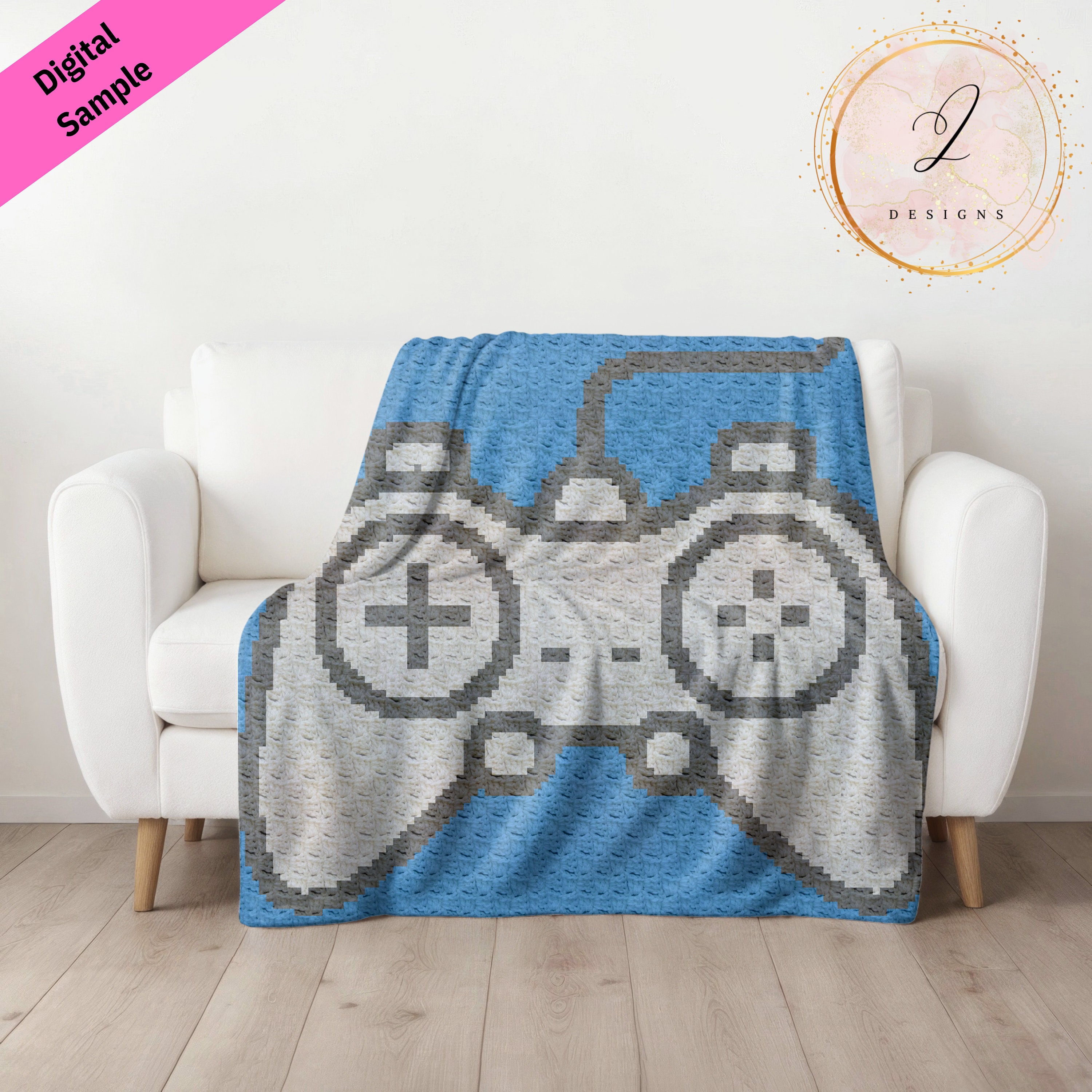 Game Controller C2C Crochet Blanket Pattern & Graph, Video Game Crochet ...