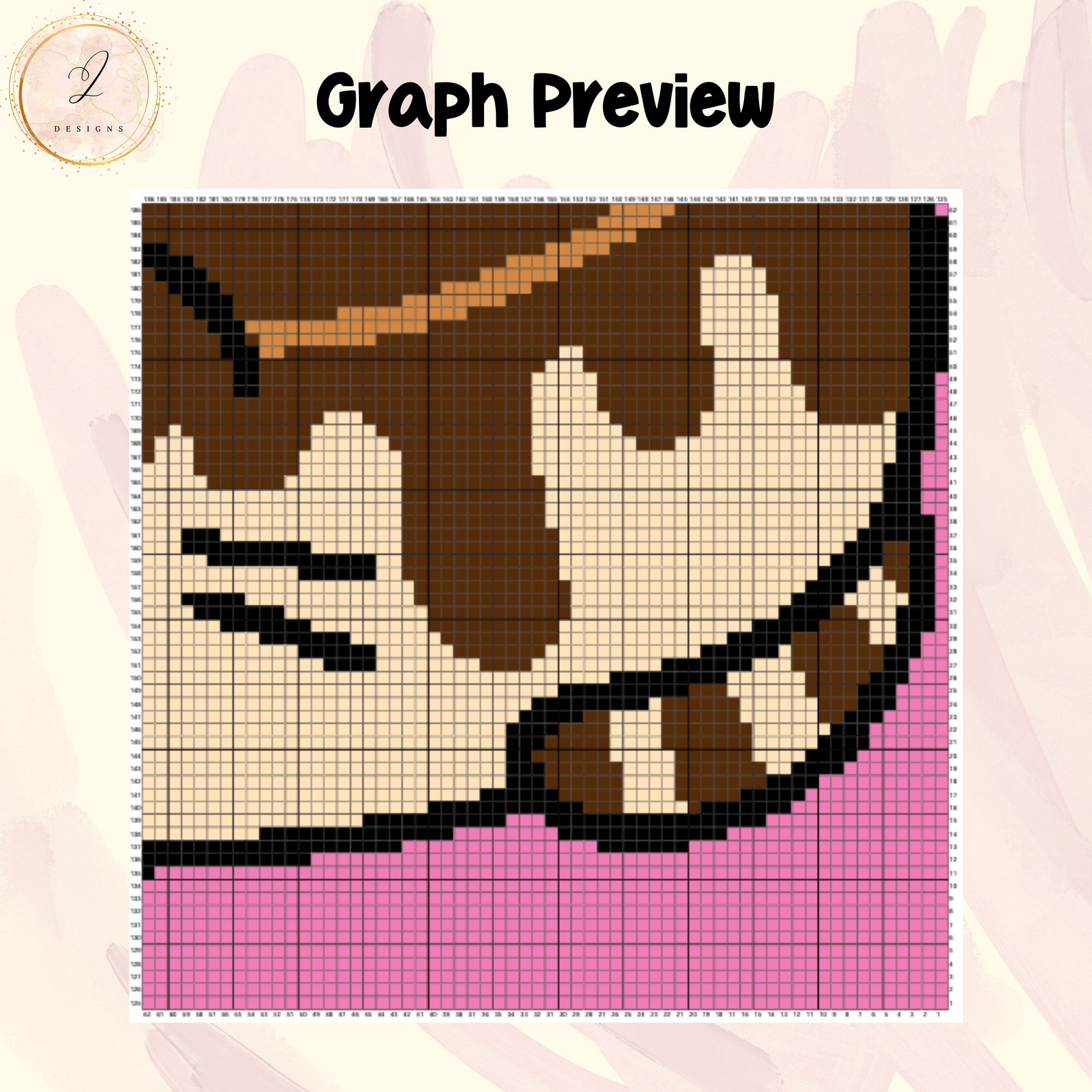 Cinnamon Roll Cat C2C Crochet Blanket Pattern & Graph, Cat Crochet ...
