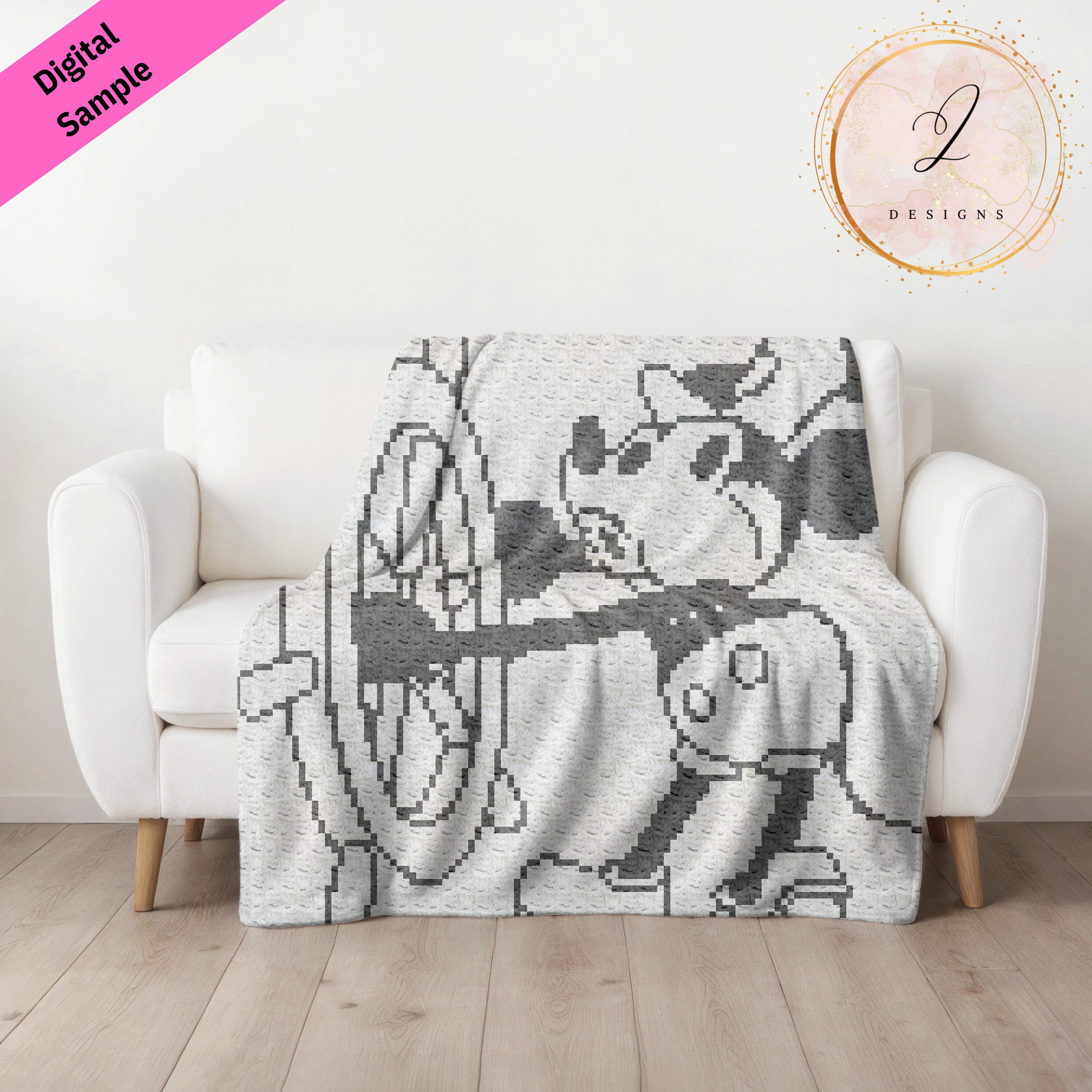 Steamboat Willie Mickey Mouse C2C Crochet Blanket Pattern & Graph ...